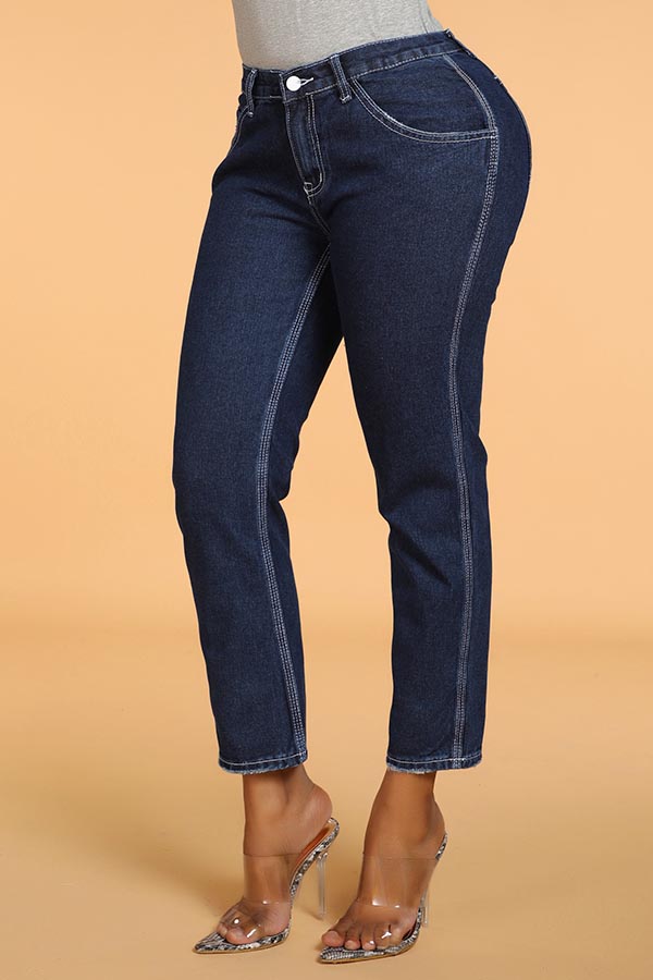 Lovely Casual Basic Deep Blue JeansLW | Fashion Online For Women ...