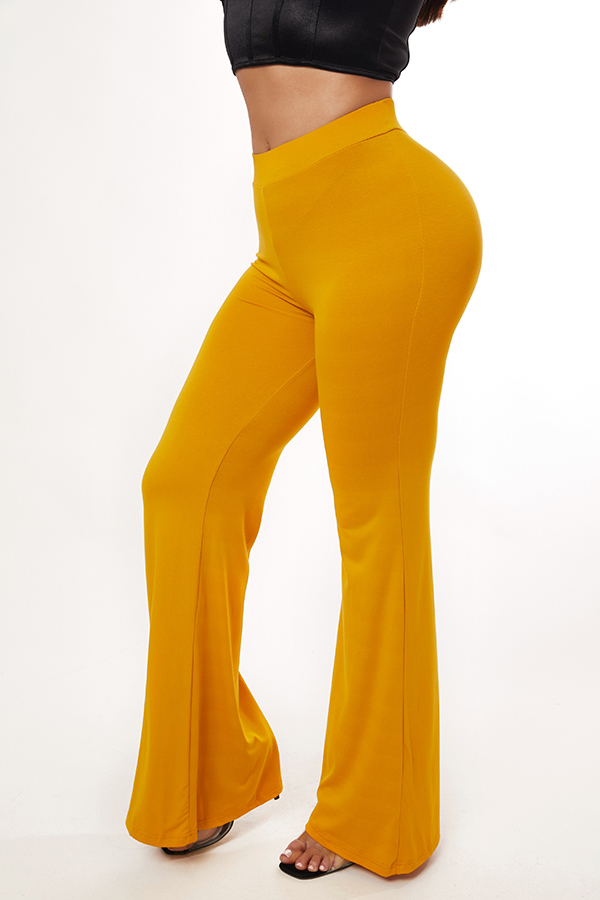 Lovely Casual Basic Yellow PantsLW | Fashion Online For Women ...