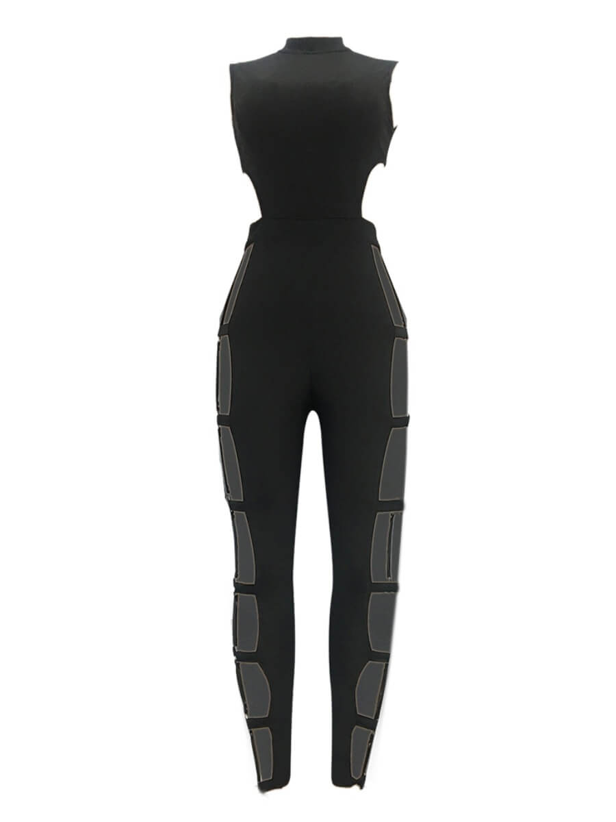 Lovely Sexy Hollow Out Skinny Black One Piece Jumpsuit Sale
