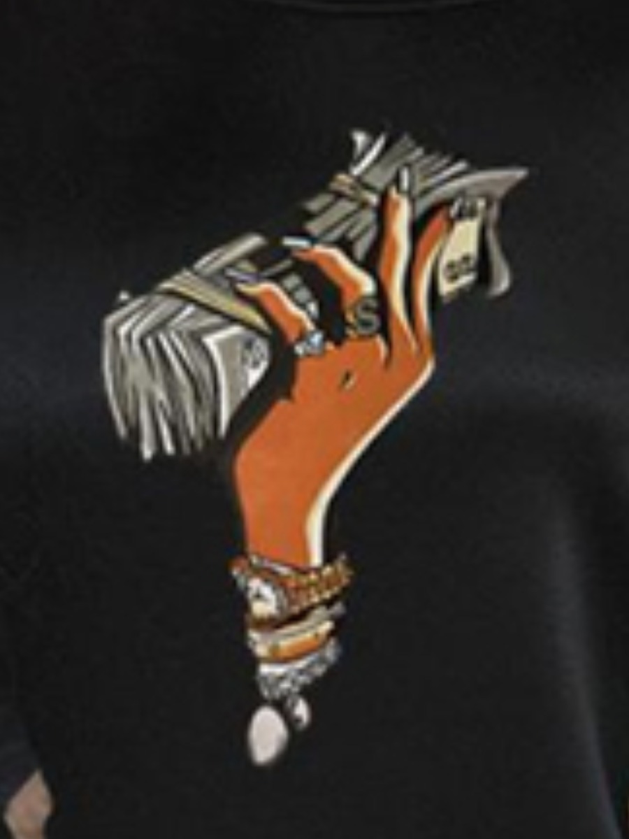 LW Plus Size Money Print Oversized Sweatshirt Sale | LovelyWholesale